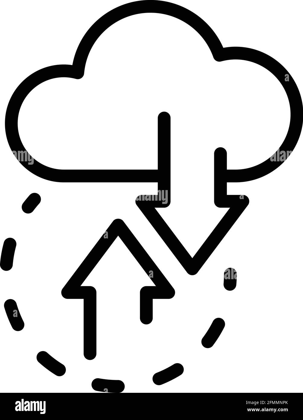 Api change data cloud icon. Outline Api change data cloud vector icon for web design isolated on ...