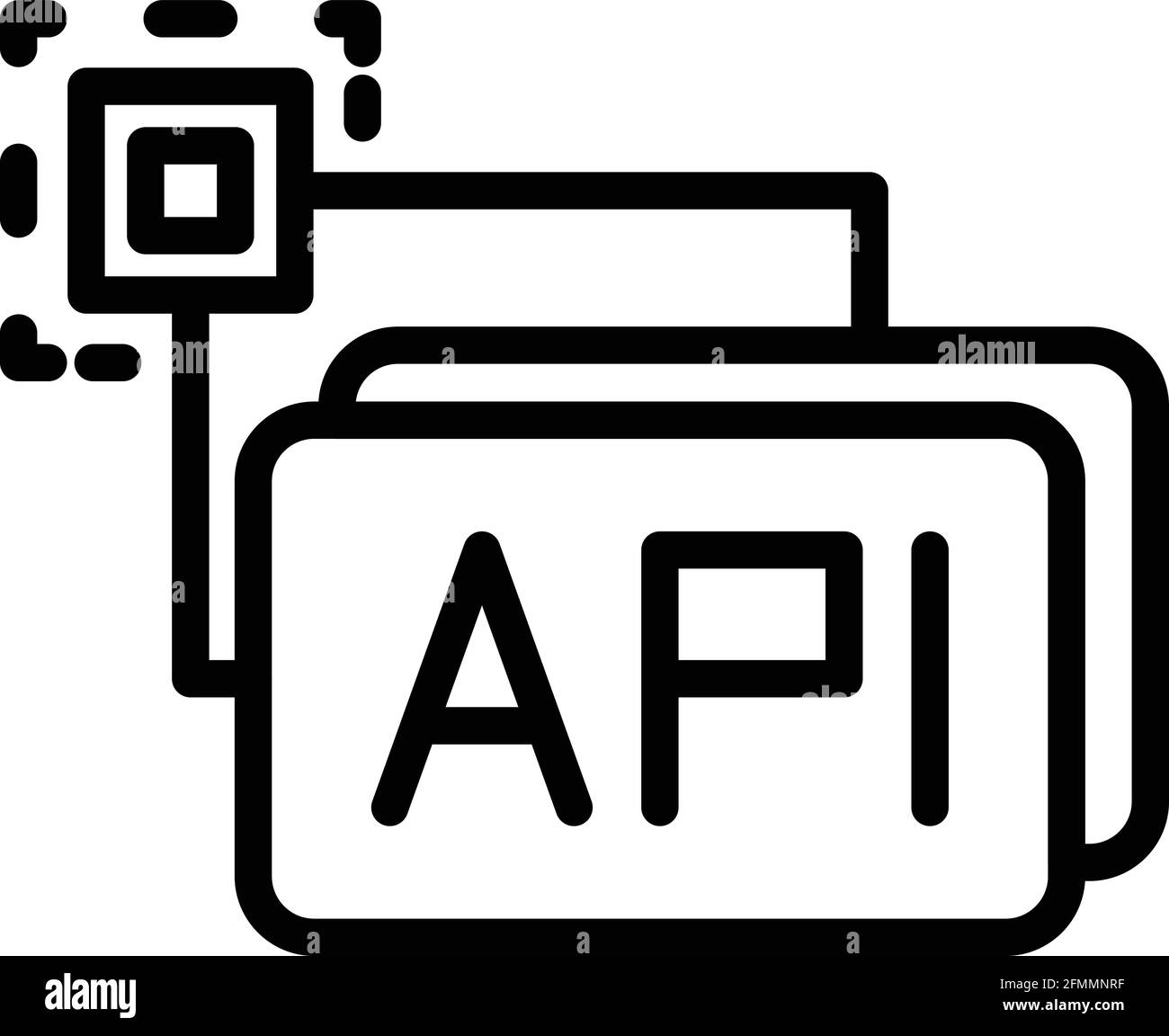 Api button icon. Outline Api button vector icon for web design isolated ...