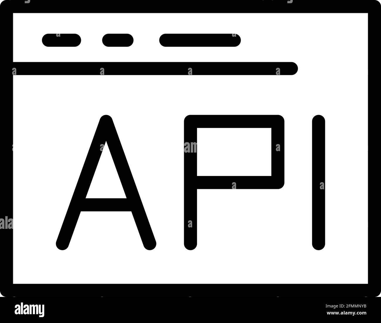 Api Gear Web Window Icon Outline Api Gear Web Window Vector Icon For
