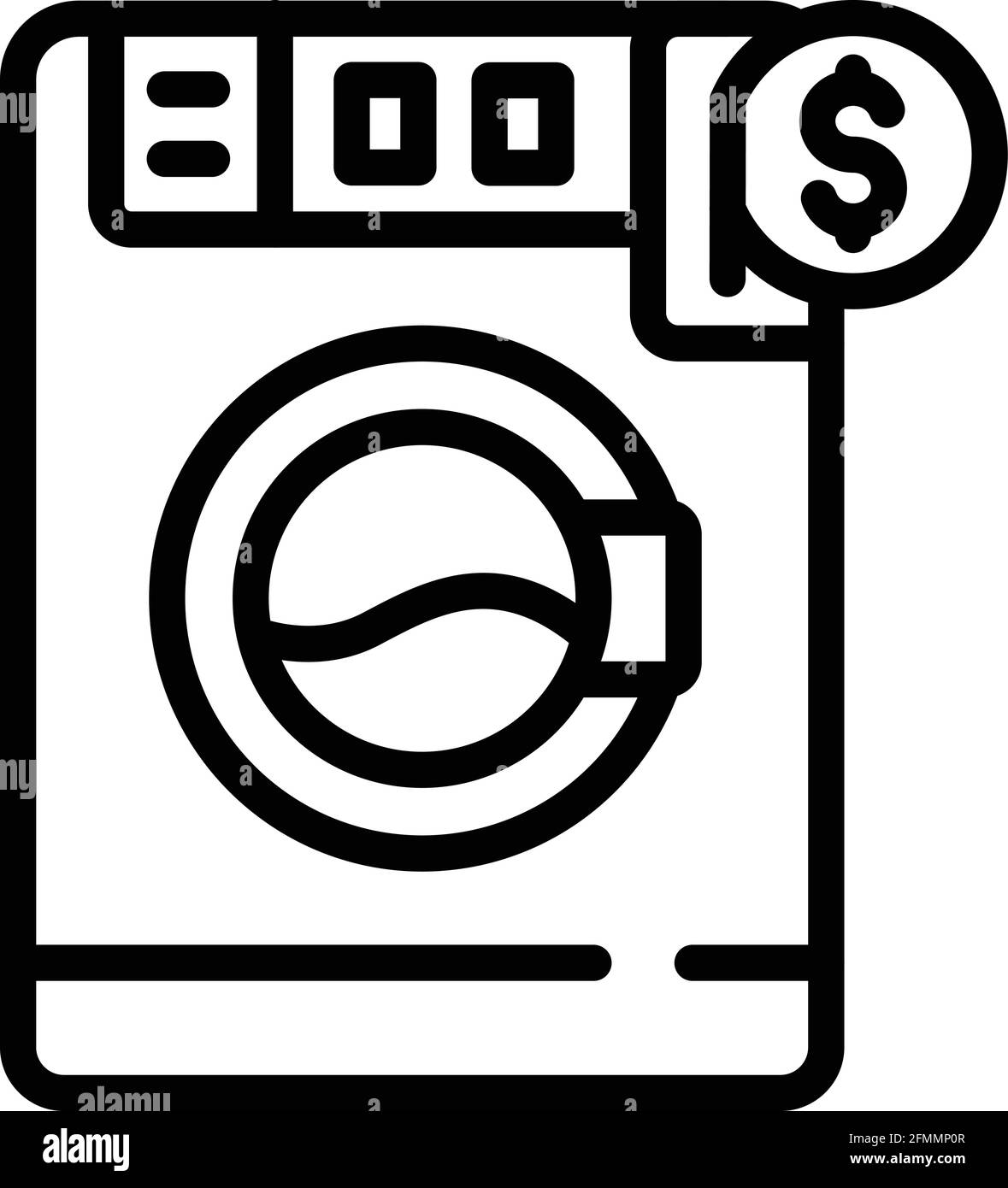 Laundry money wash machine icon. Outline Laundry money wash machine ...