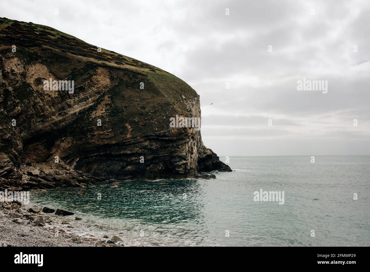 The Jurassic coast, Tyneham bay in Dorset on a cloudy day Stock Photo ...