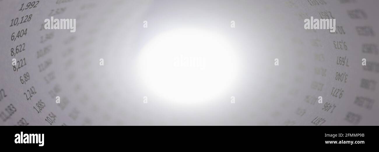 Financial document with numbers is rolled into tube Stock Photo - Alamy