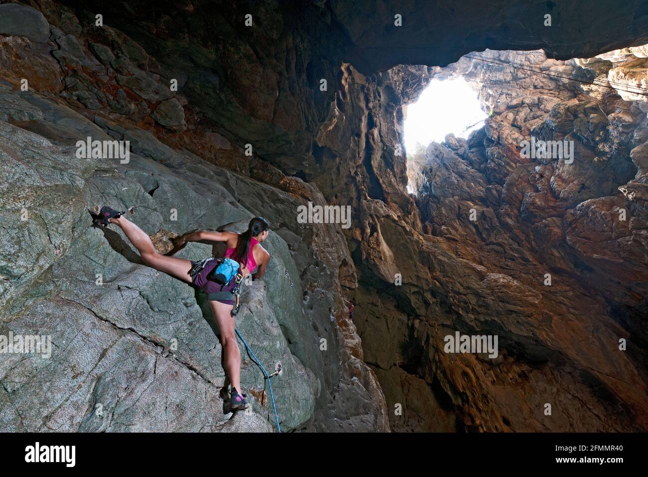 climbing out of the Anxiety state crisis cave at Crazy Horse buttress ...
