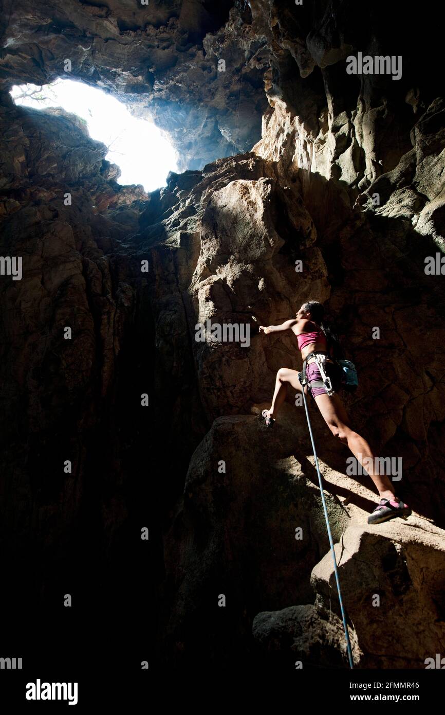 climbing out of the Anxiety state crisis cave at Crazy Horse buttress ...
