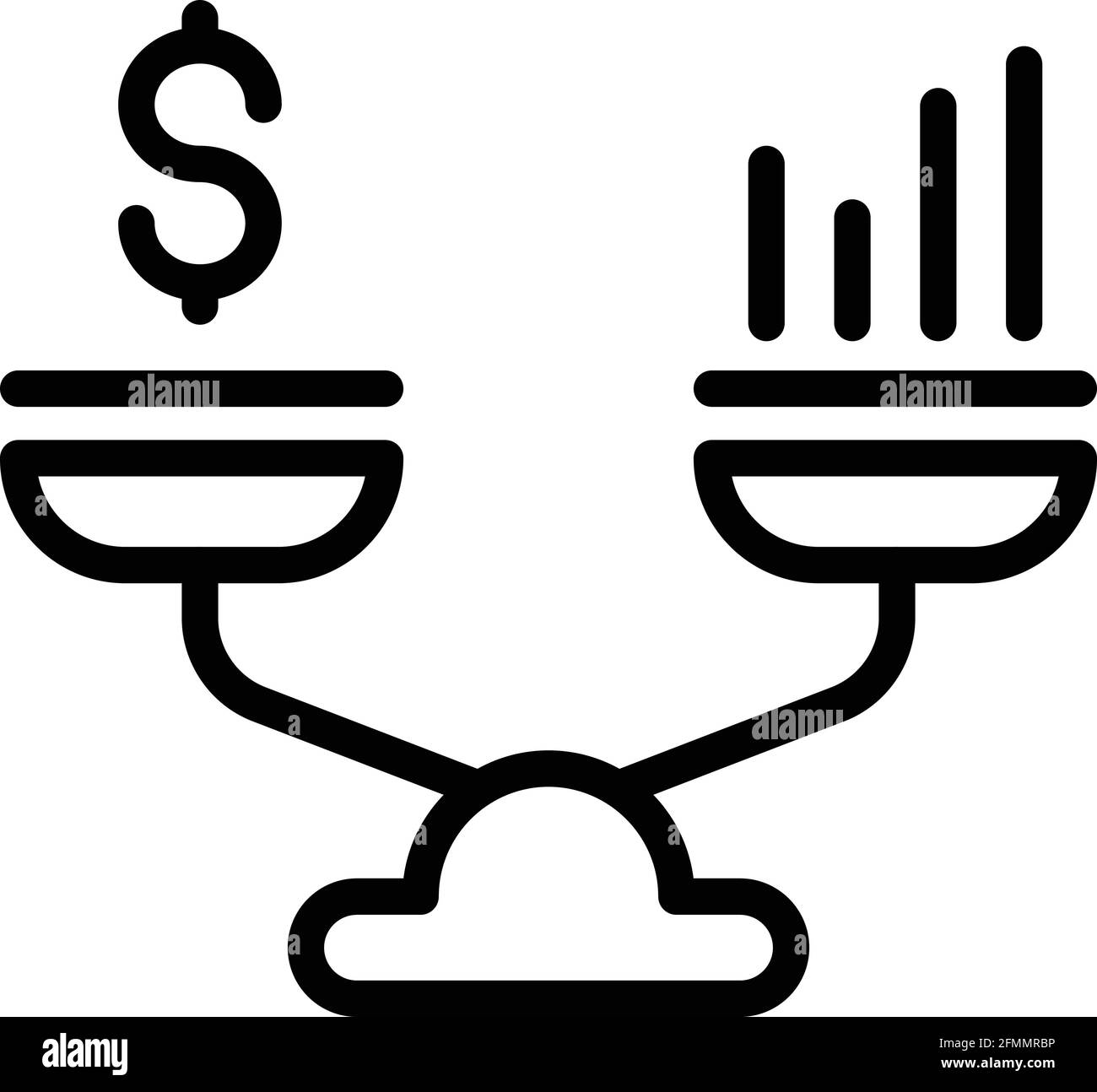 Financial planning compare balance icon. Outline Financial planning ...