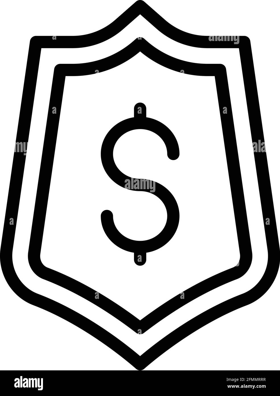 Financial planning shield icon. Outline Financial planning shield ...