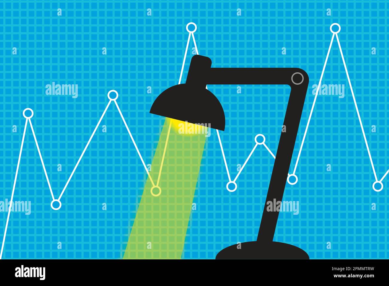 Lamp highlighting graph statistics Stock Vector Image & Art - Alamy