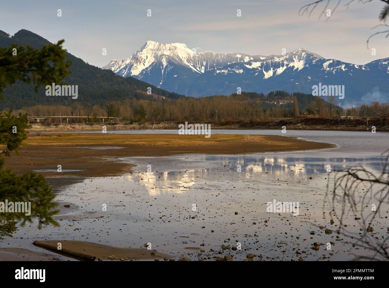 Harrison River and Mount Cheam Fraser Valley. The Harrison River in the ...