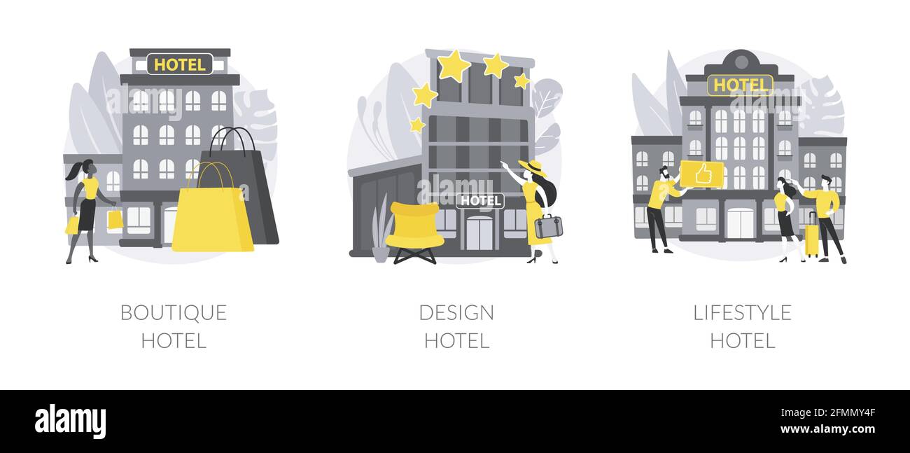 Holiday accommodation abstract concept vector illustrations Stock ...