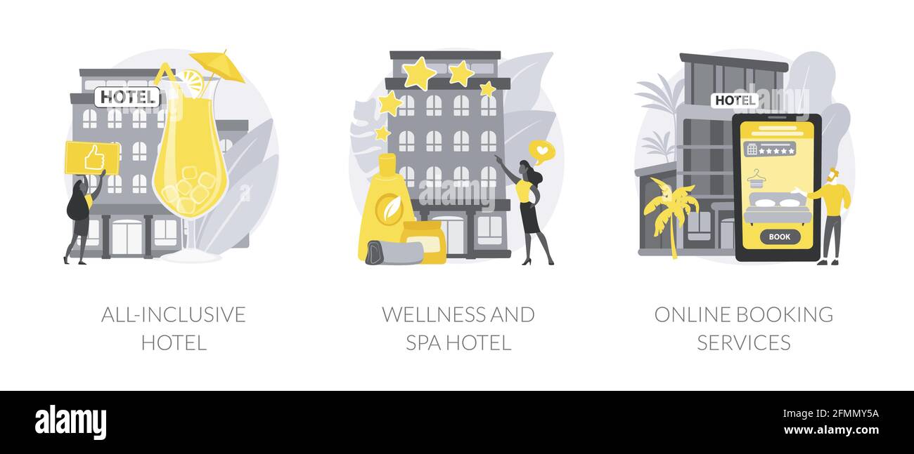 Hospitality industry abstract concept vector illustrations Stock Vector ...