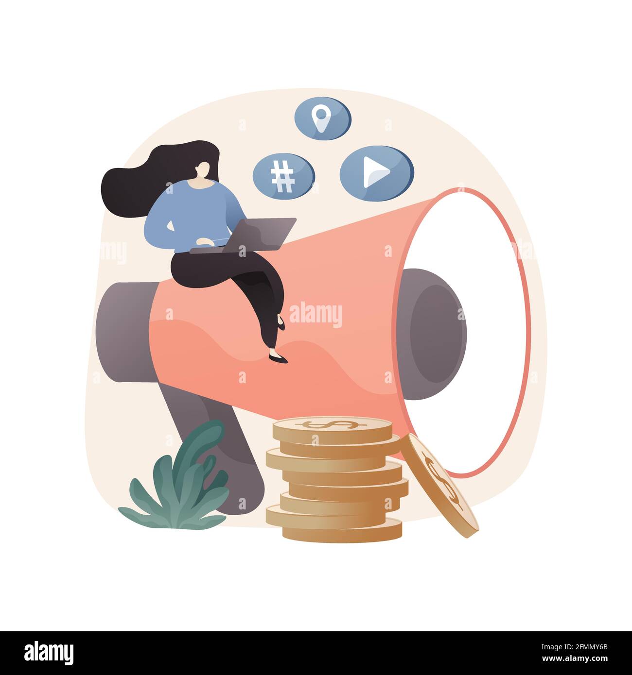 Paid media abstract concept vector illustration Stock Vector Image ...