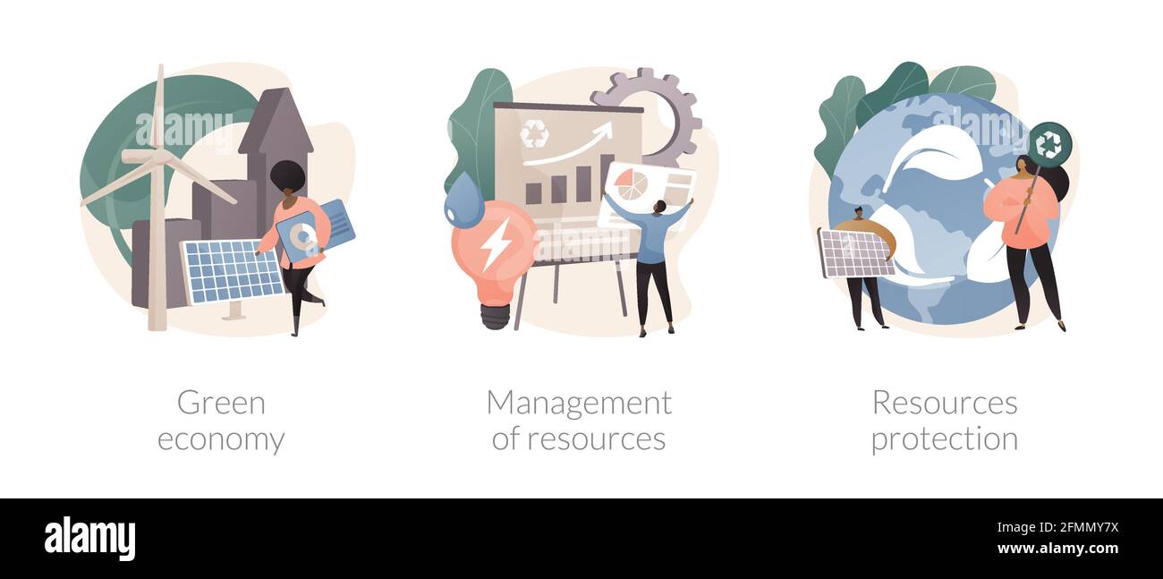 Sustainable development abstract concept vector illustrations Stock ...