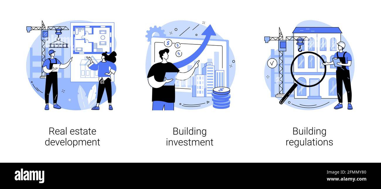 Construction project abstract concept vector illustrations Stock Vector ...