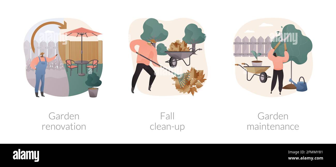 Landscaping service abstract concept vector illustrations Stock Vector ...