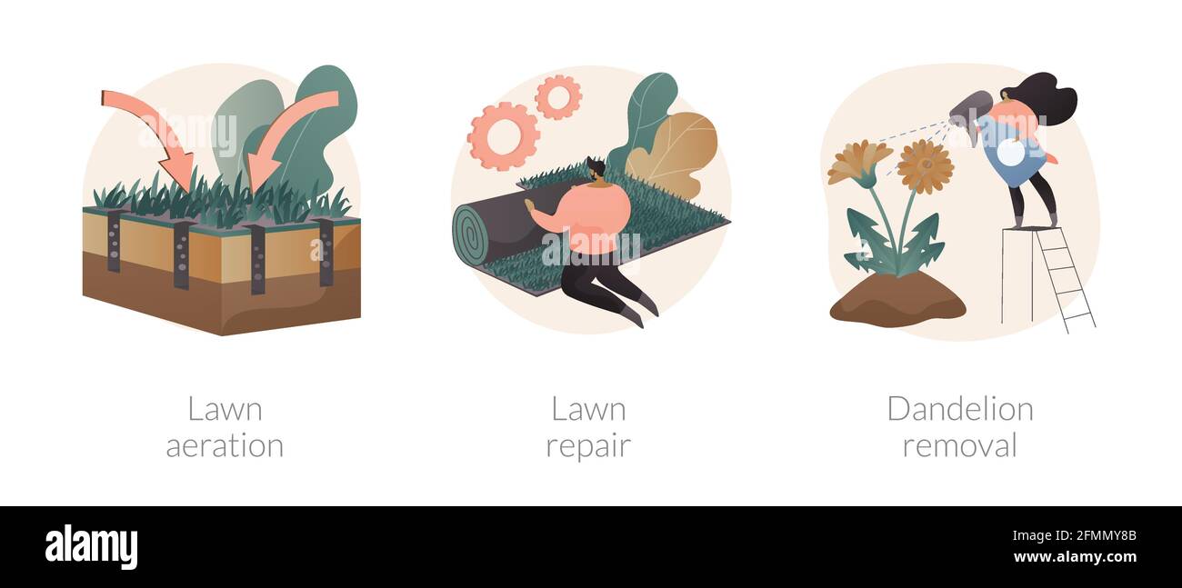 Lawn maintenance abstract concept vector illustrations Stock Vector ...