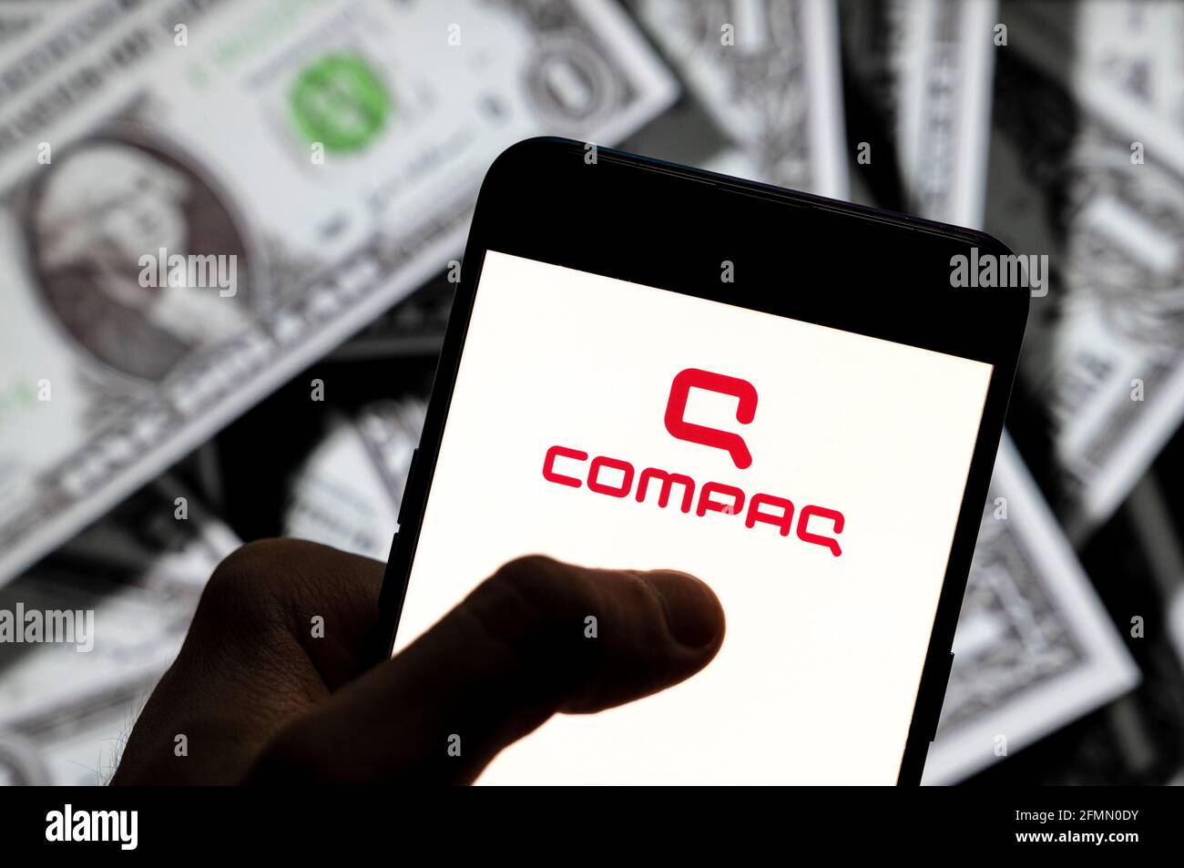 In this photo illustration the American technology computer ...