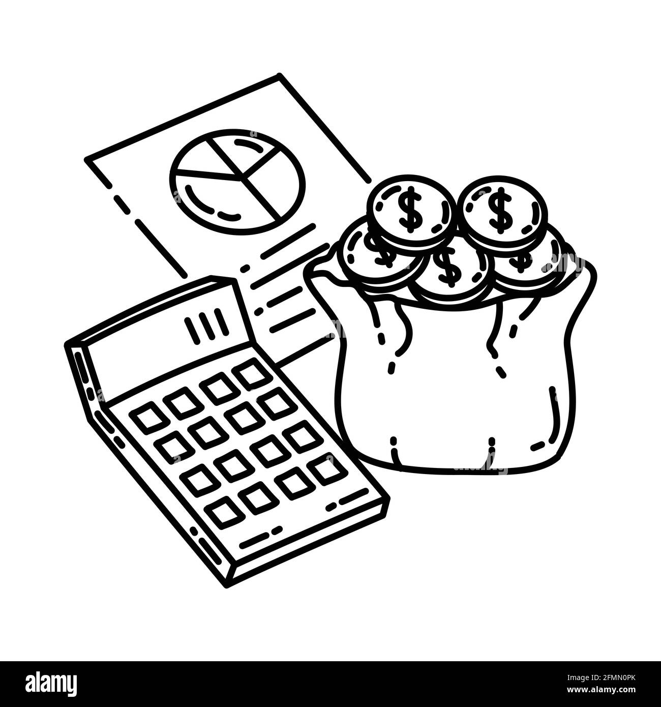 Budget Activity Finance Hand Drawn Icon Set Vector Stock Vector Image ...