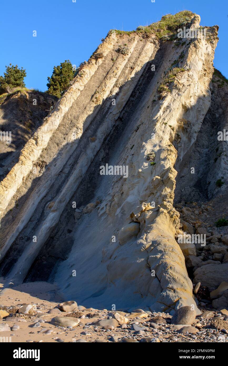 large rock formations at bowling ball beach california Stock Photo - Alamy
