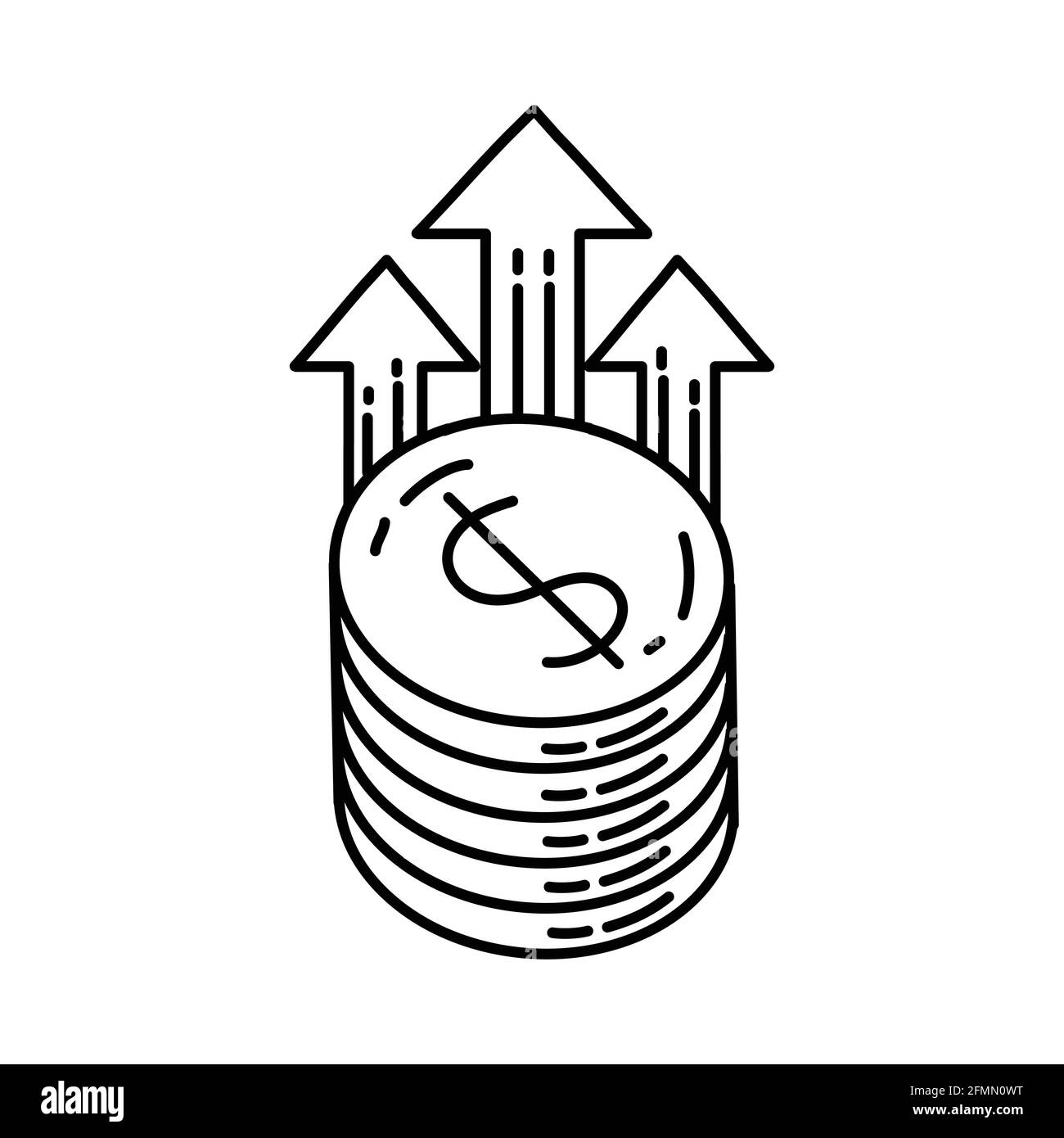 Earning Activity Finance Hand Drawn Icon Set Vector Stock Vector Image ...