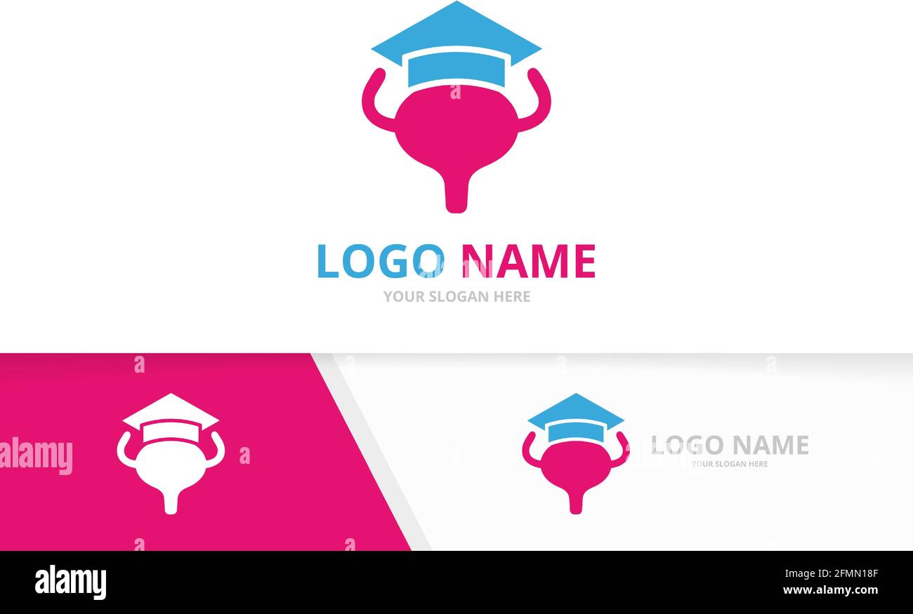 Vector bladder and graduate hat logo combination. Urinary tract ...