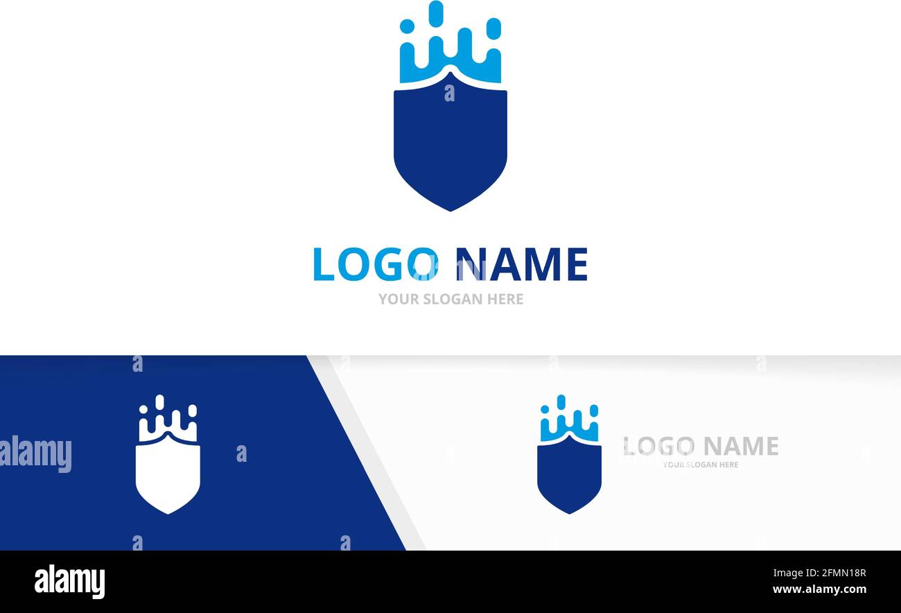 Vector quick shield logo combination. Fast security logotype design ...