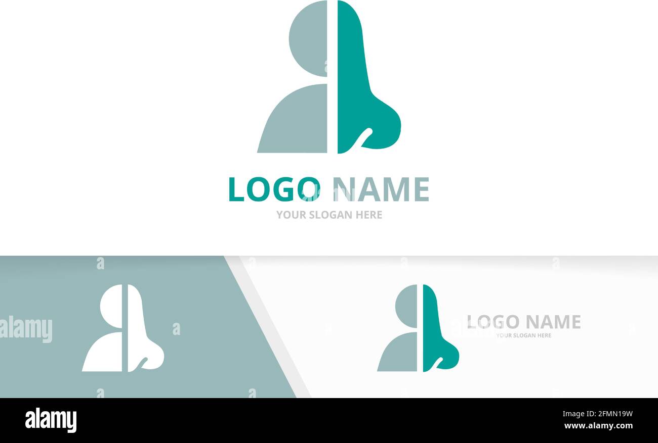 Vector nose and man logo combination. ENT clinic, otolaryngology ...