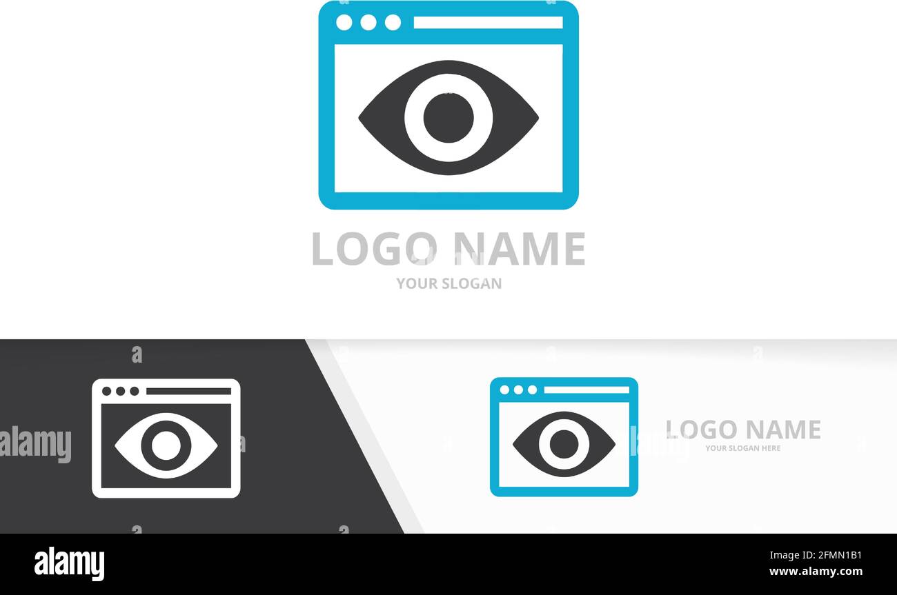 Vector browser eye logo combination. Unique network vision logotype ...