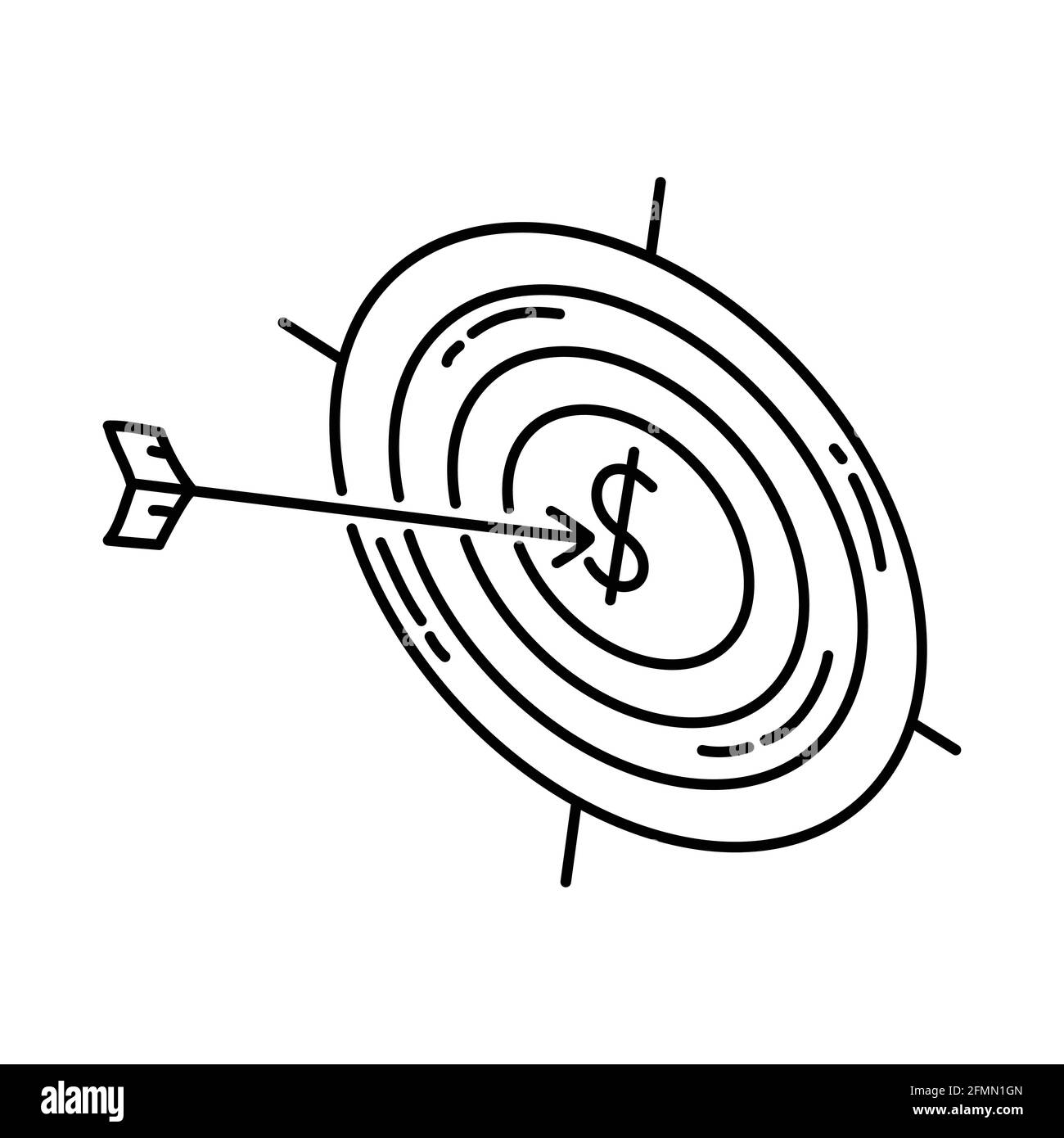 Target Activity Finance Hand Drawn Icon Set Vector Stock Vector Image ...