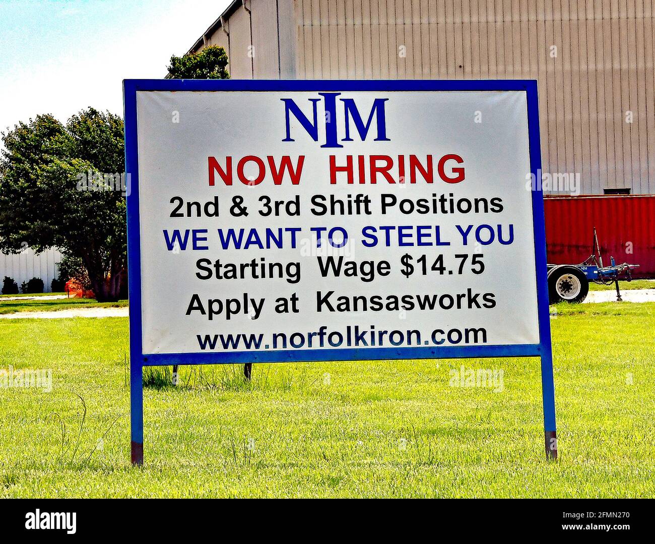 Norfolk Iron And Metal Company sign saying now hiring for 2nd &3rd ...