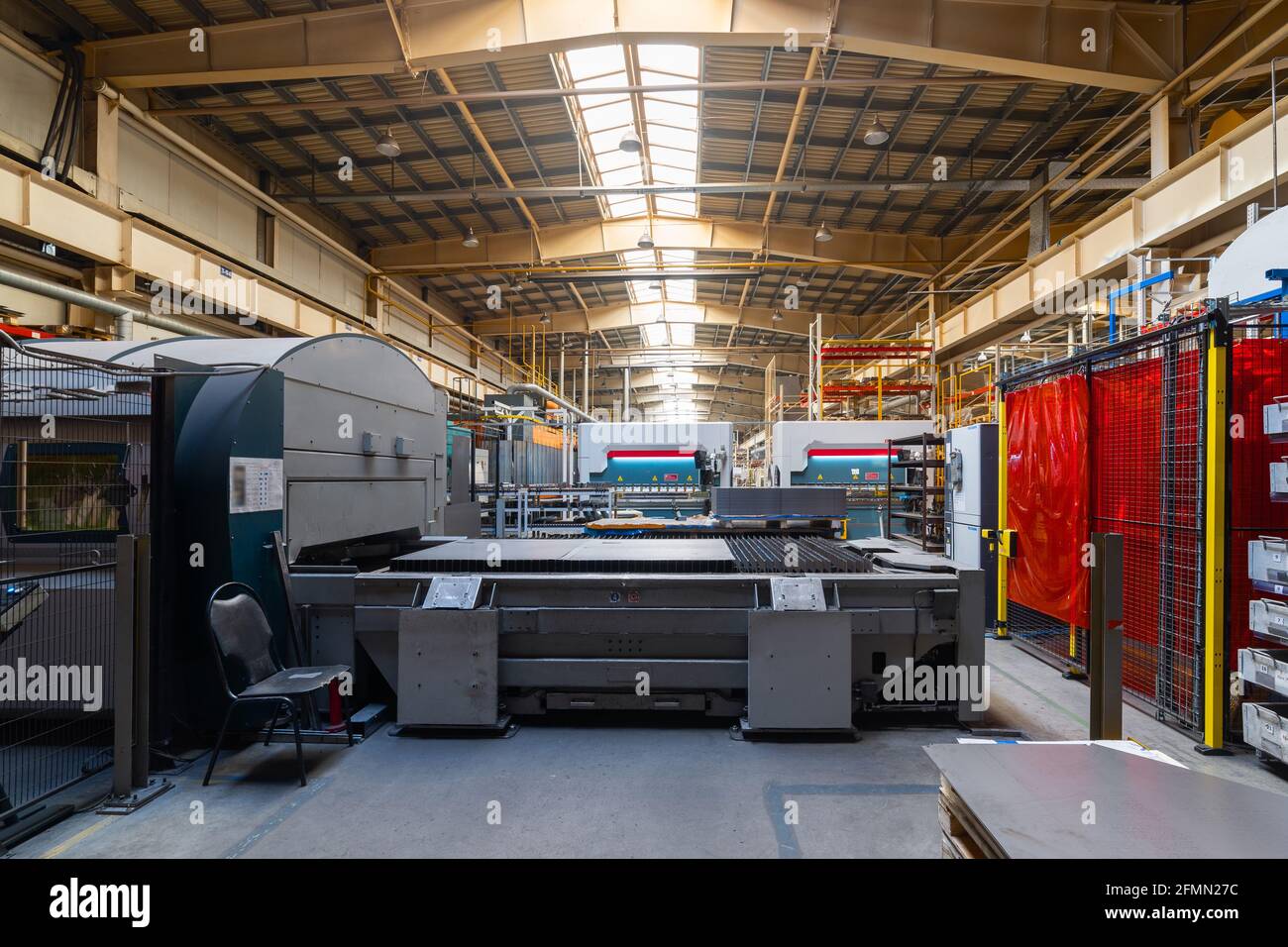 The interior of the metalworking shop. Modern industrial enterprise ...