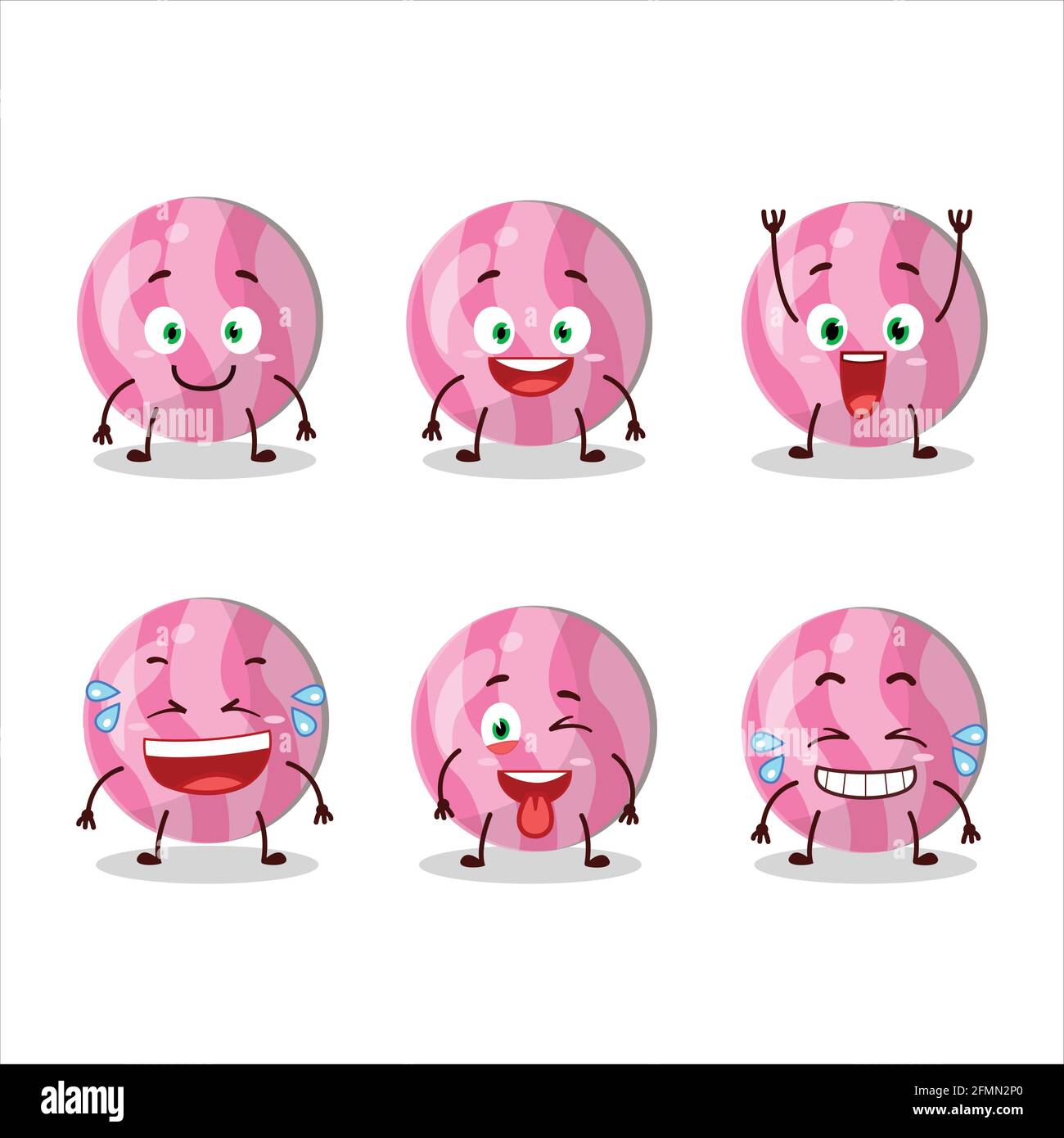 Cartoon character of pink candy with smile expression. Vector ...