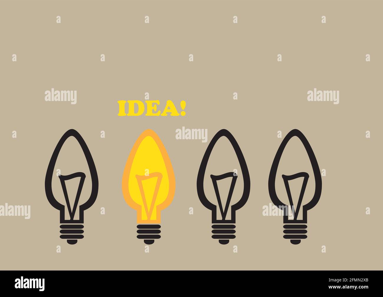 Lit Light Bulb Vector