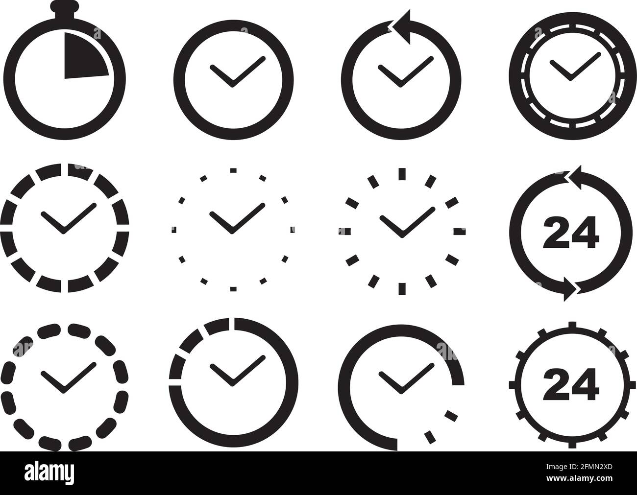 Set of time icons. Isolated vector illustration Stock Vector Image ...