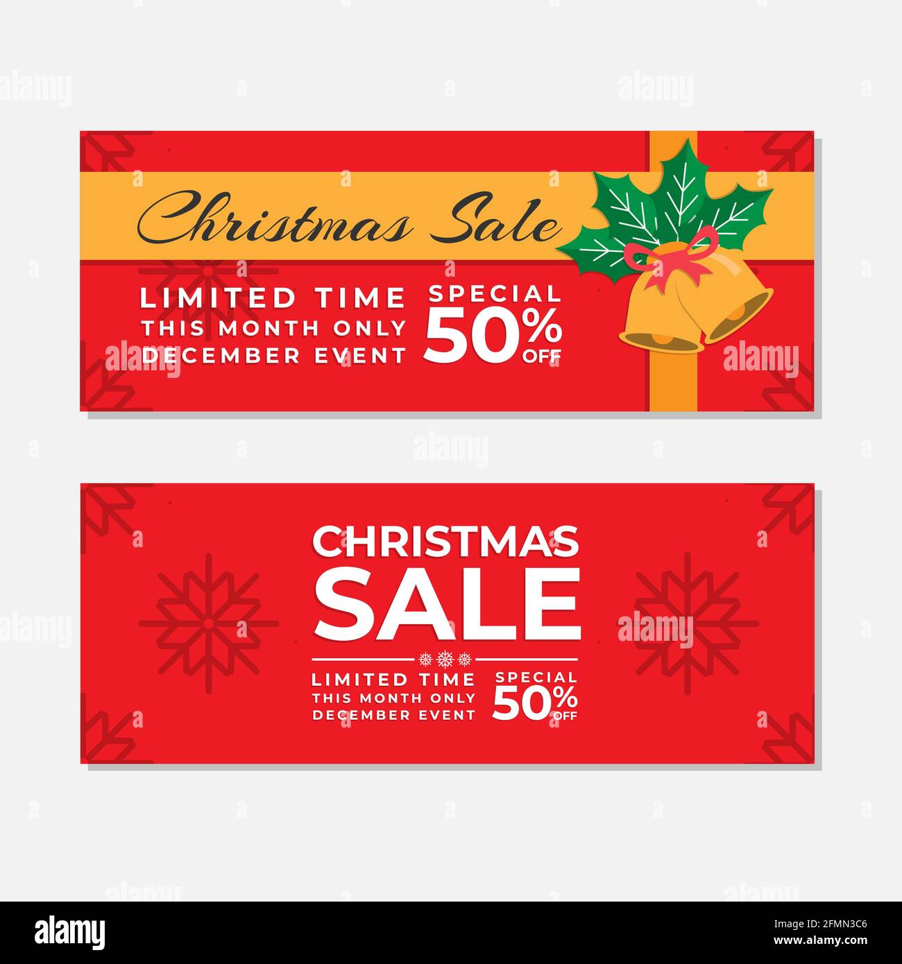 Red Christmas Sale Banner Vector Template Stock Vector Image & Art - Alamy
