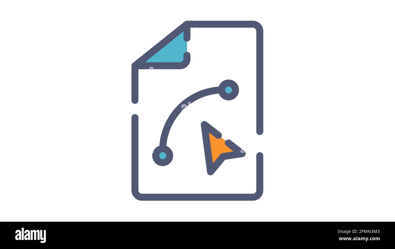 File Vector Design Single Isolated Icon With Flat Dash Or Dashed Style Vector Illustration Stock