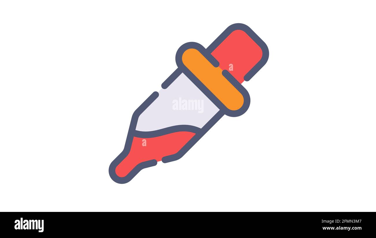 eyedropper color picker palette single isolated icon with flat dash or ...