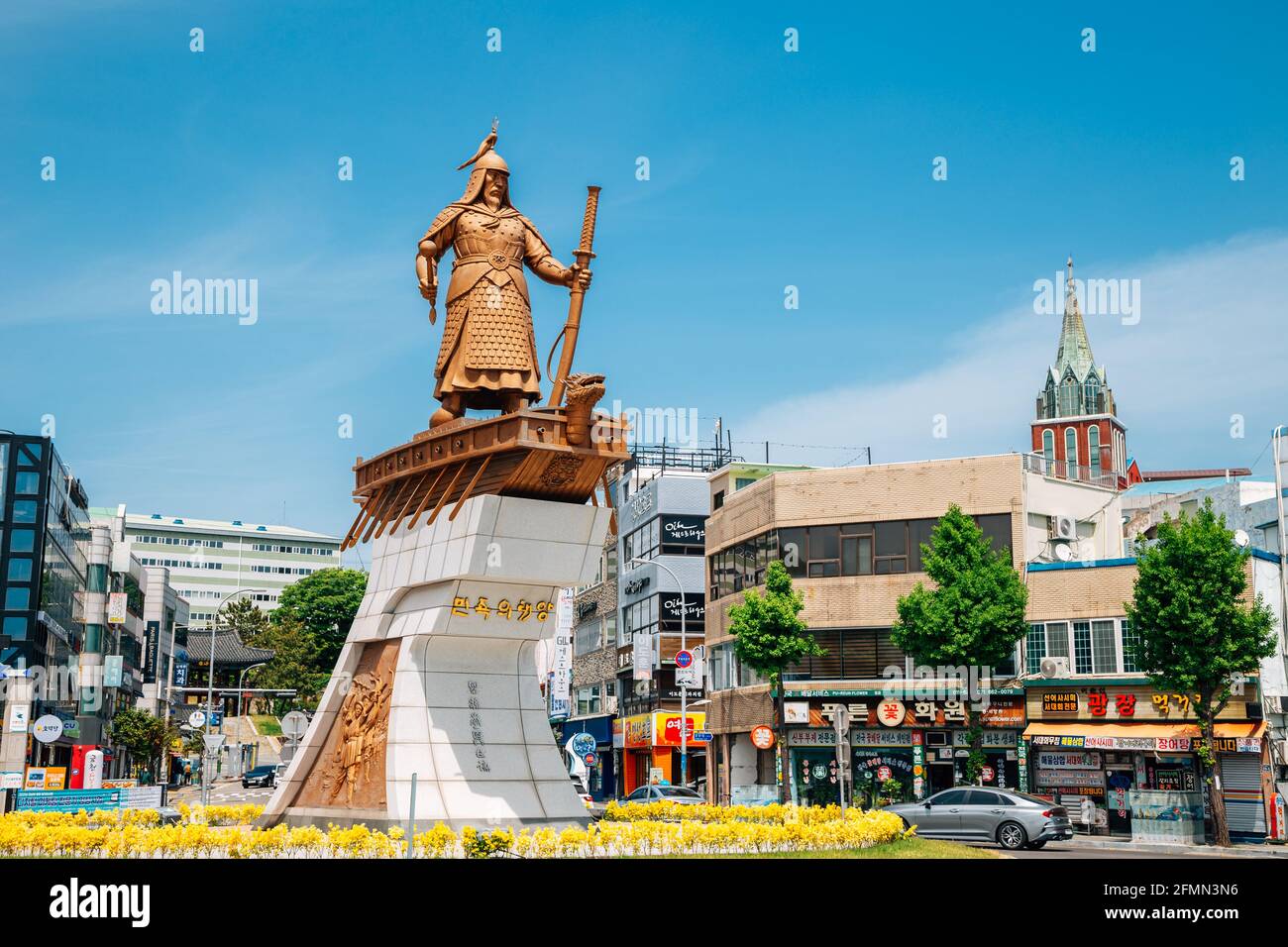 Yeosu, Korea - April 26, 2021 : Admiral Yi Sun-shin square Stock Photo ...