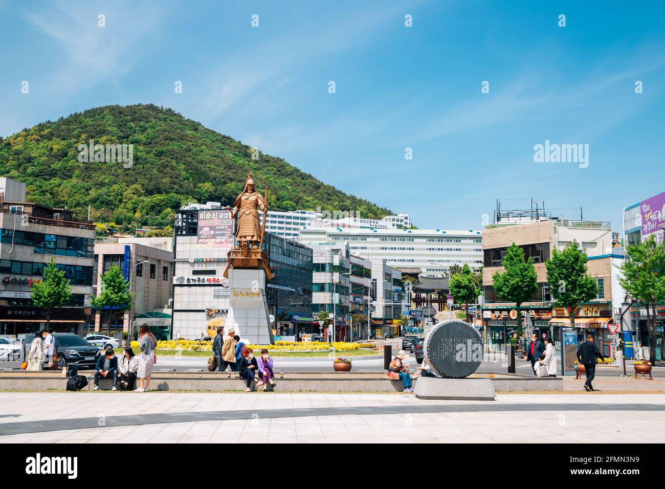Yeosu, Korea - April 26, 2021 : Admiral Yi Sun-shin square Stock Photo ...