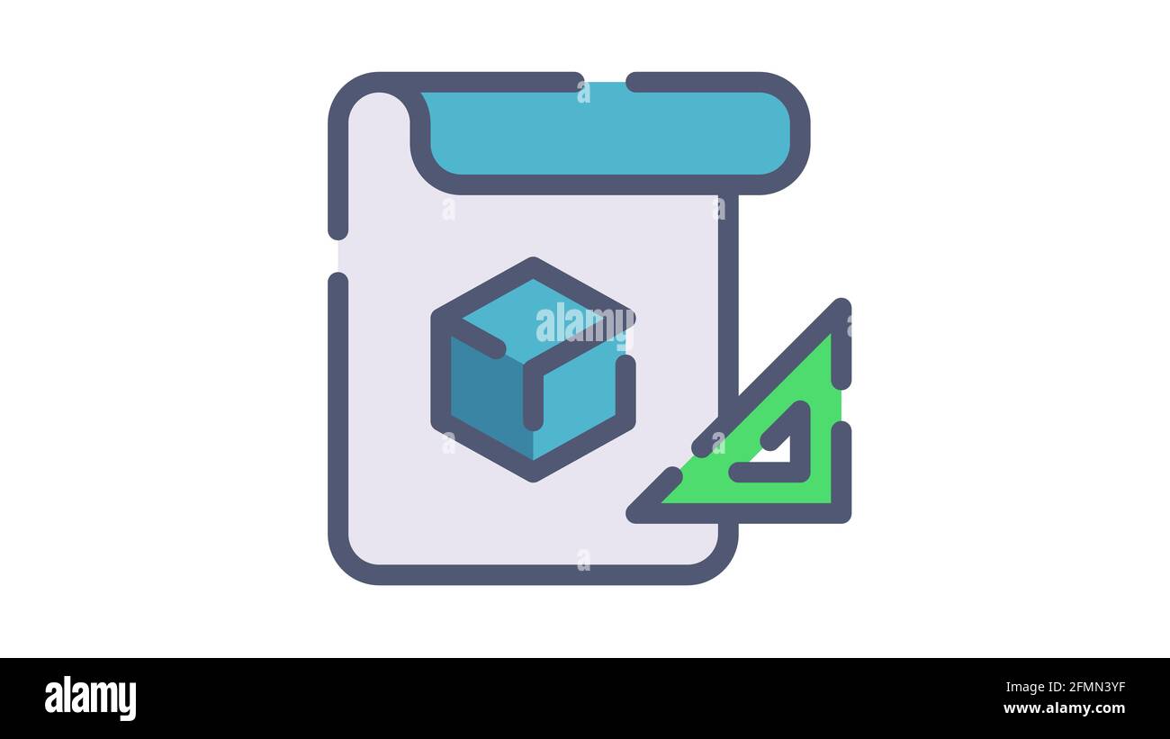 blueprint concept plan single isolated icon with flat dash or dashed style vector illustration ...