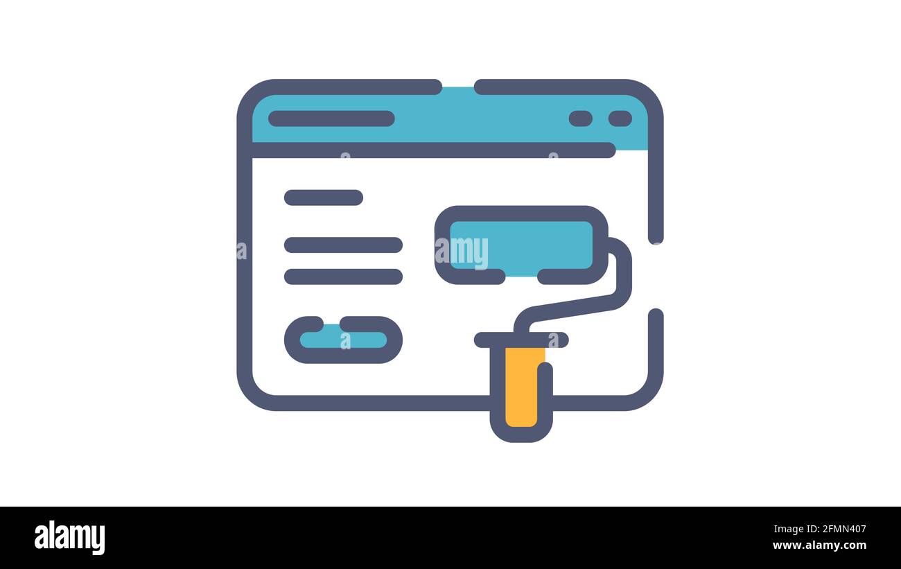 landing page design single isolated icon with flat dash or dashed style ...