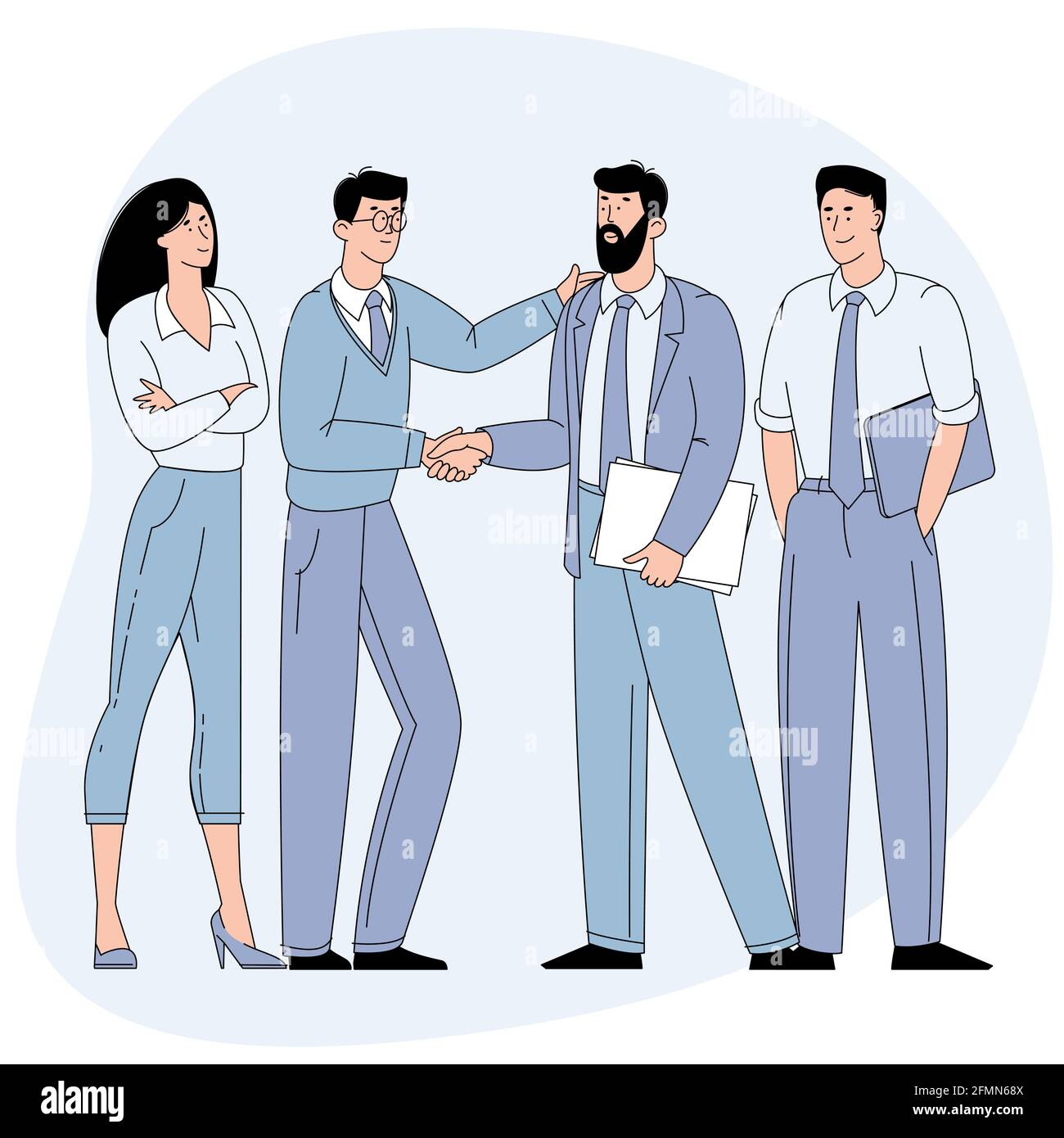 Man and woman shaking hands business Stock Vector Images - Alamy