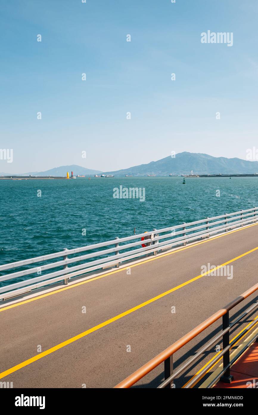 Odongdo Island road and sea in Yeosu, Korea Stock Photo - Alamy