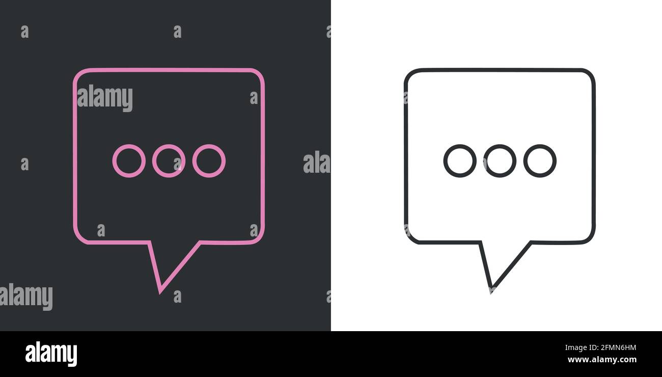 Neon chat icon collection flat design.Texting symbol. Vector Stock ...