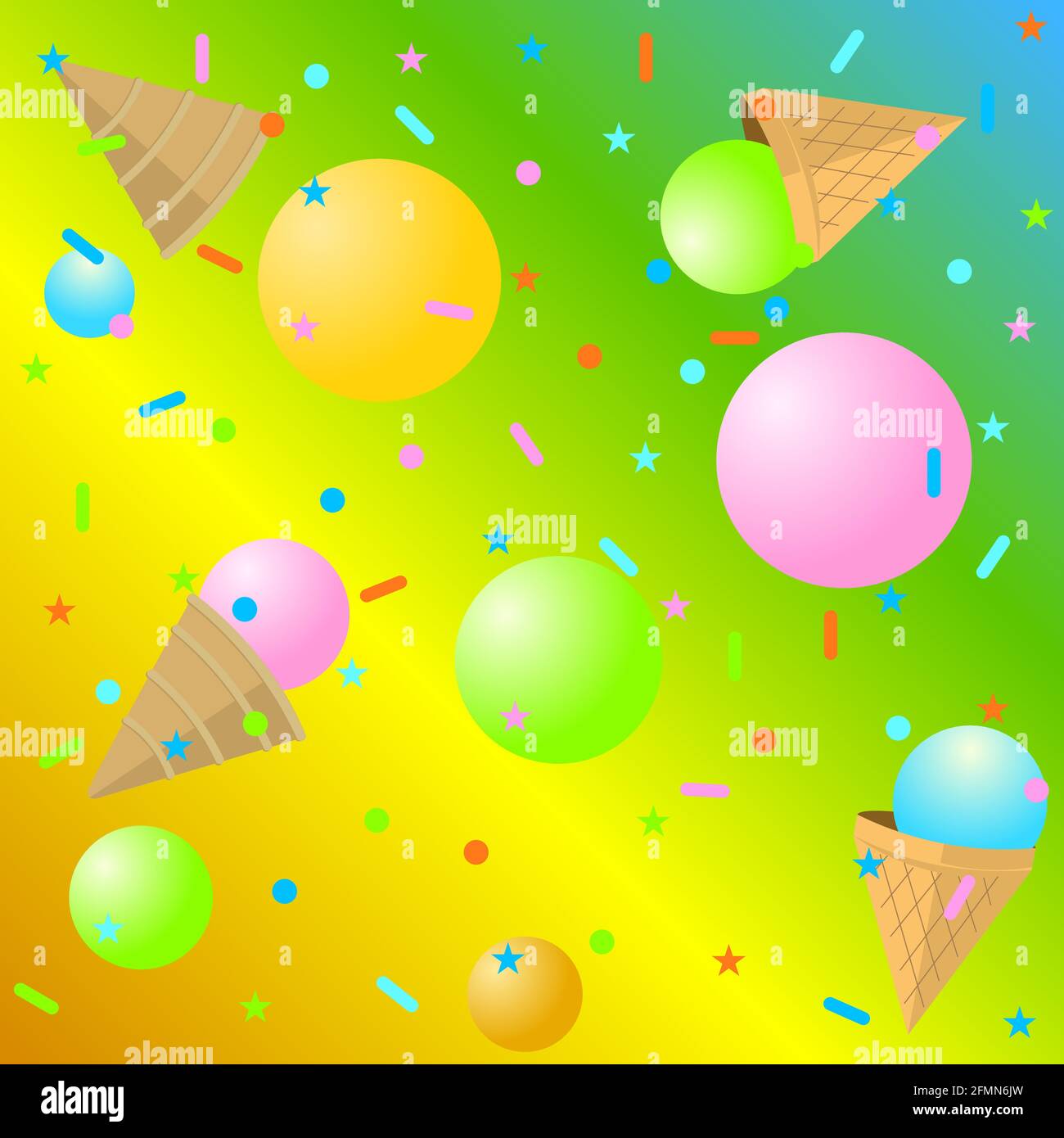 Ice cream balls cones Stock Vector Images - Alamy