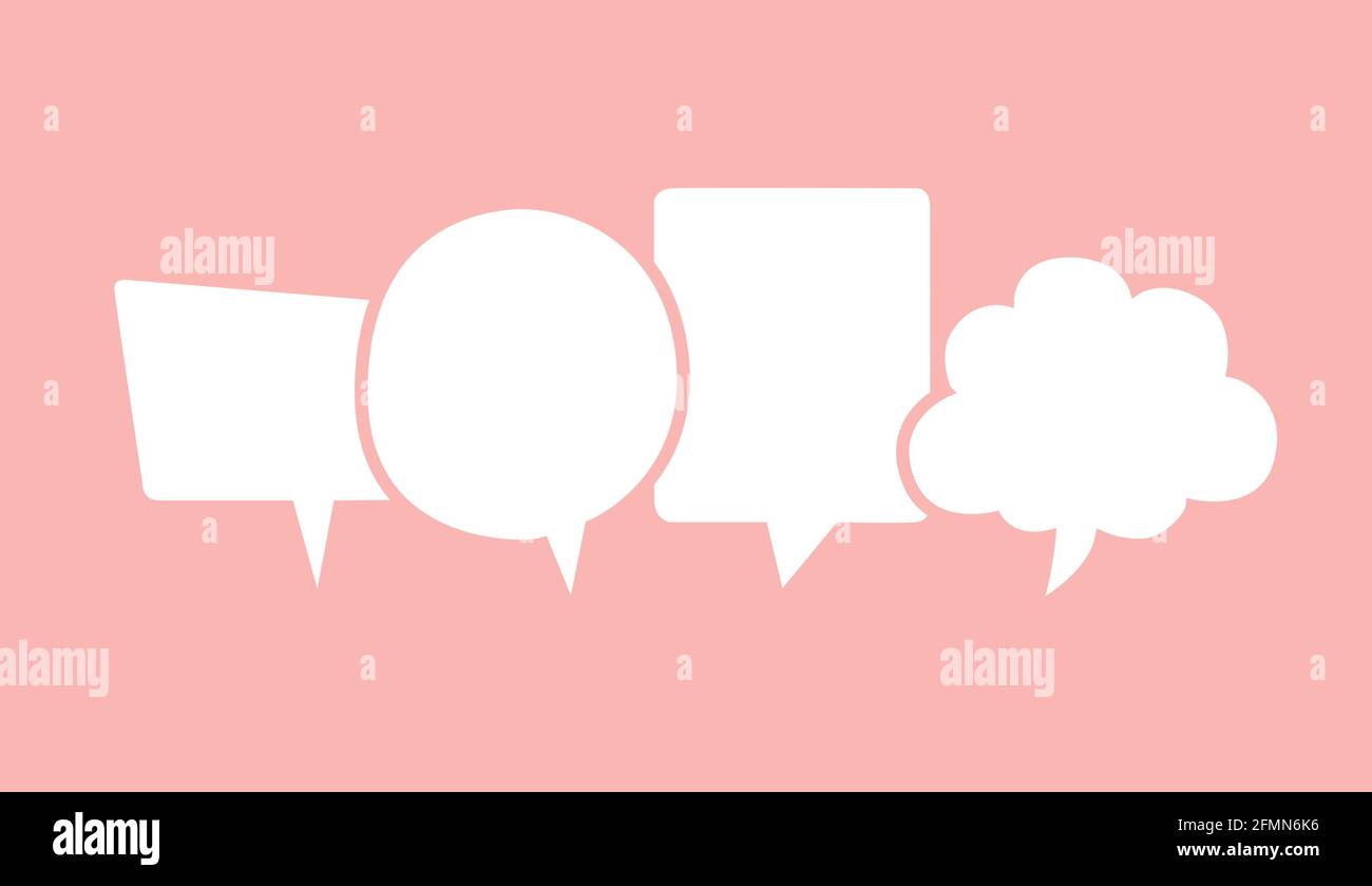 Speech Bubbles Set of Inverted Circle and Square Blank shapes Stock ...