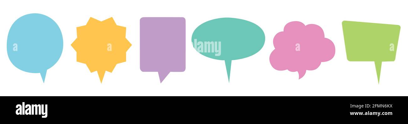 Speech Bubbles Set of Inverted Rectangle Distorted Circle and Square ...