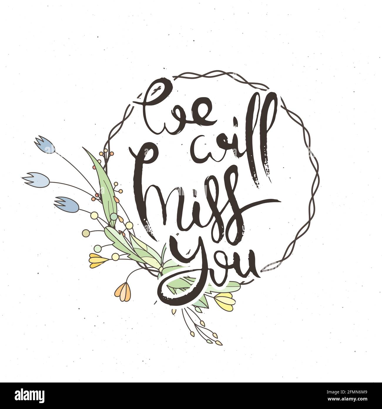 Miss U Lettering Pencil Sketch