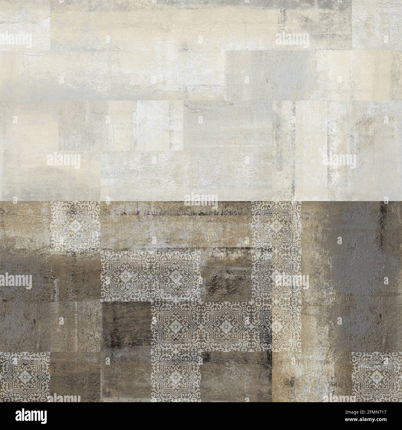 brown color wall tile and wall paper texture design Stock Photo - Alamy