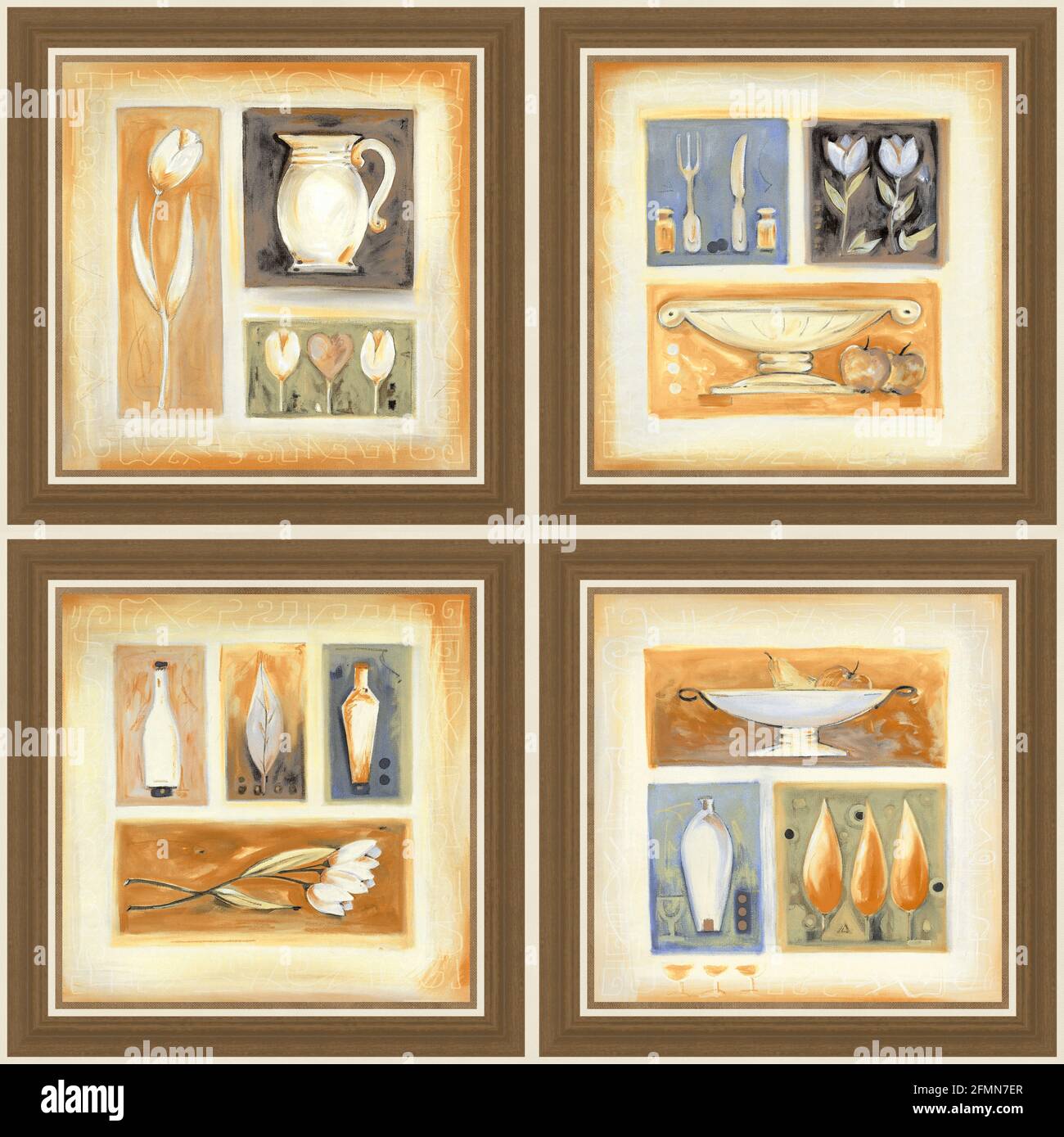 portrait frame design use for wall tile for kitchen Stock Photo - Alamy