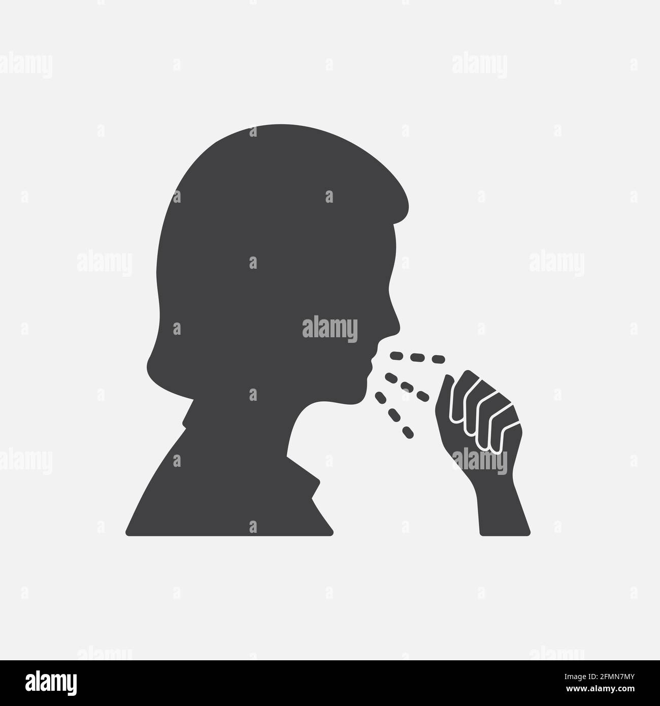 Woman coughing icon. Vector illustration isolated on white Stock Vector ...